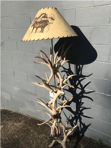 Large Mule Deer Antler Lamp W/shade