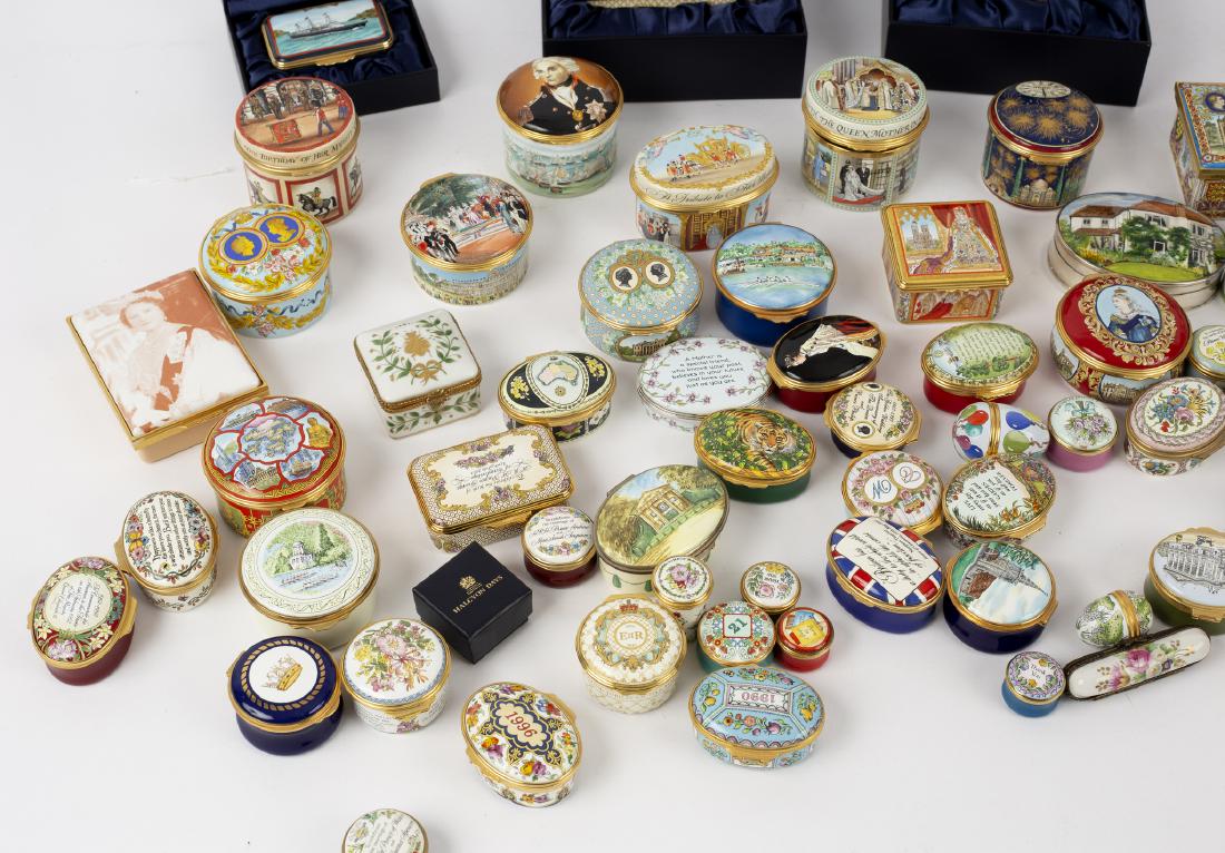 A collection of Halcyon Days boxes