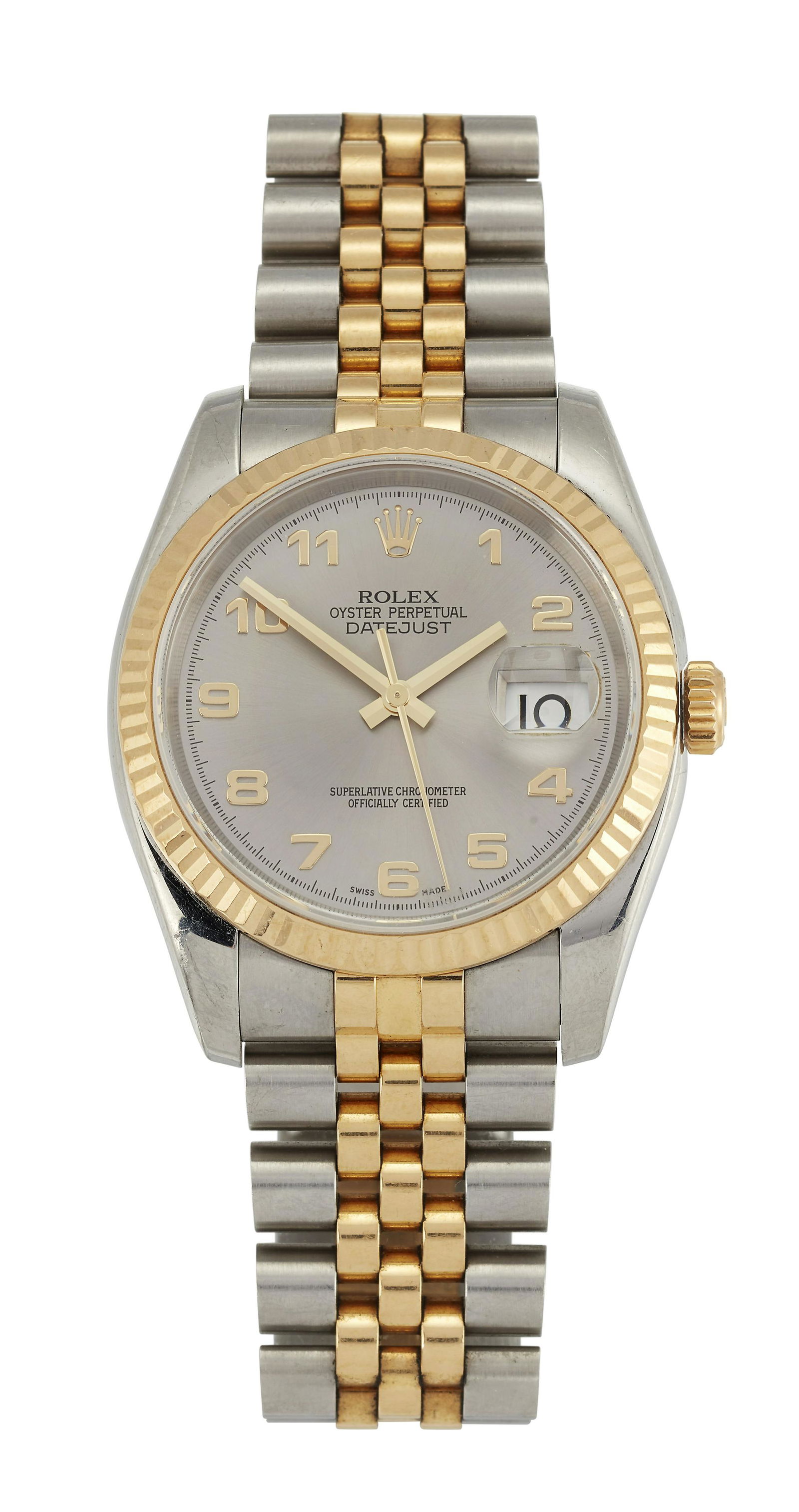 A Gentleman's Bimetal Rolex Datejust Watch, Circular