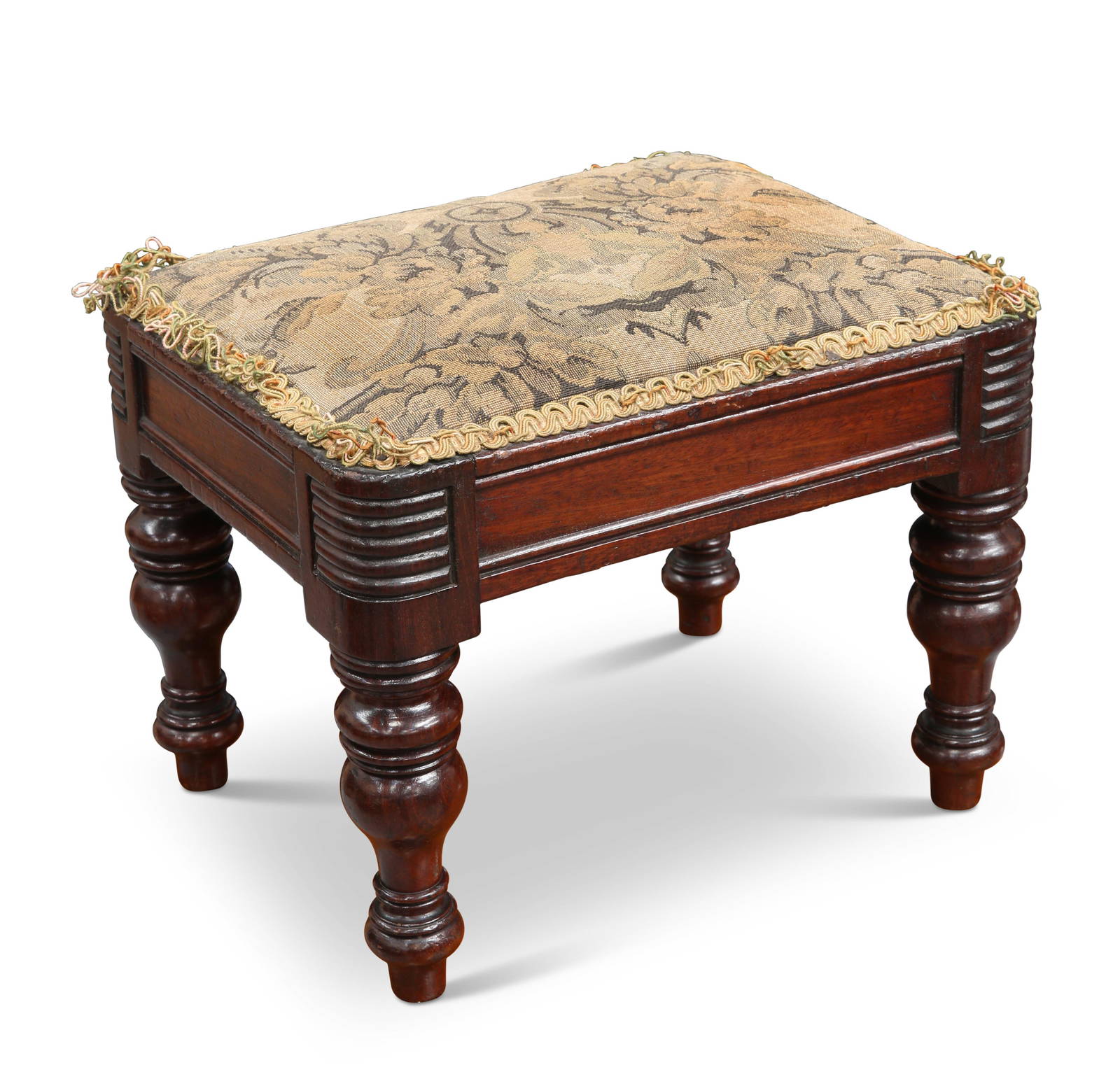 A 19th Century Mahogany Footstool, In The Manner Of Gillows Auction
