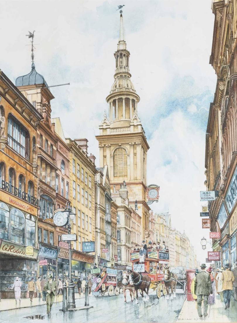 Â€¡ Brian Eden (20th Century) Bow Church, London Auction