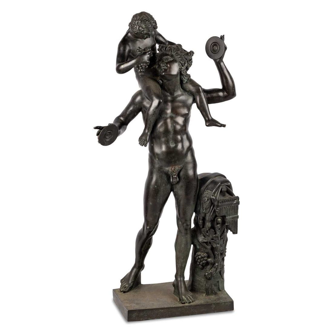 After The Antique, A Satyr With Cymbals Carrying Bacchus Dionysos On ...