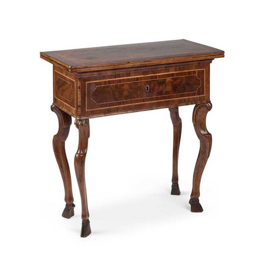 An Italian Rosewood And Inlaid Folding Games Table, Rome, 18th Century
