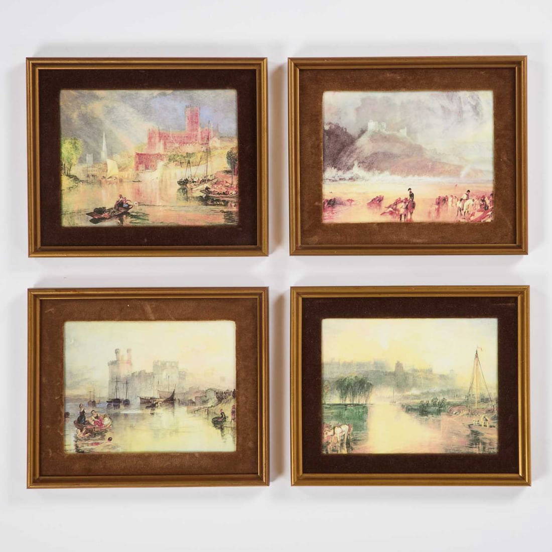 A Set Of Four Coalport Plaques, 'views Of England And Wales' Auction