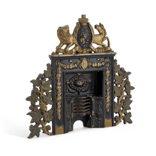 A Late Victorian Scottish Painted Cast Iron Miniature Fireplace By ...