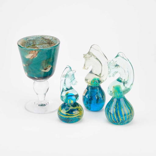 Four Pieces Of Medina Glass