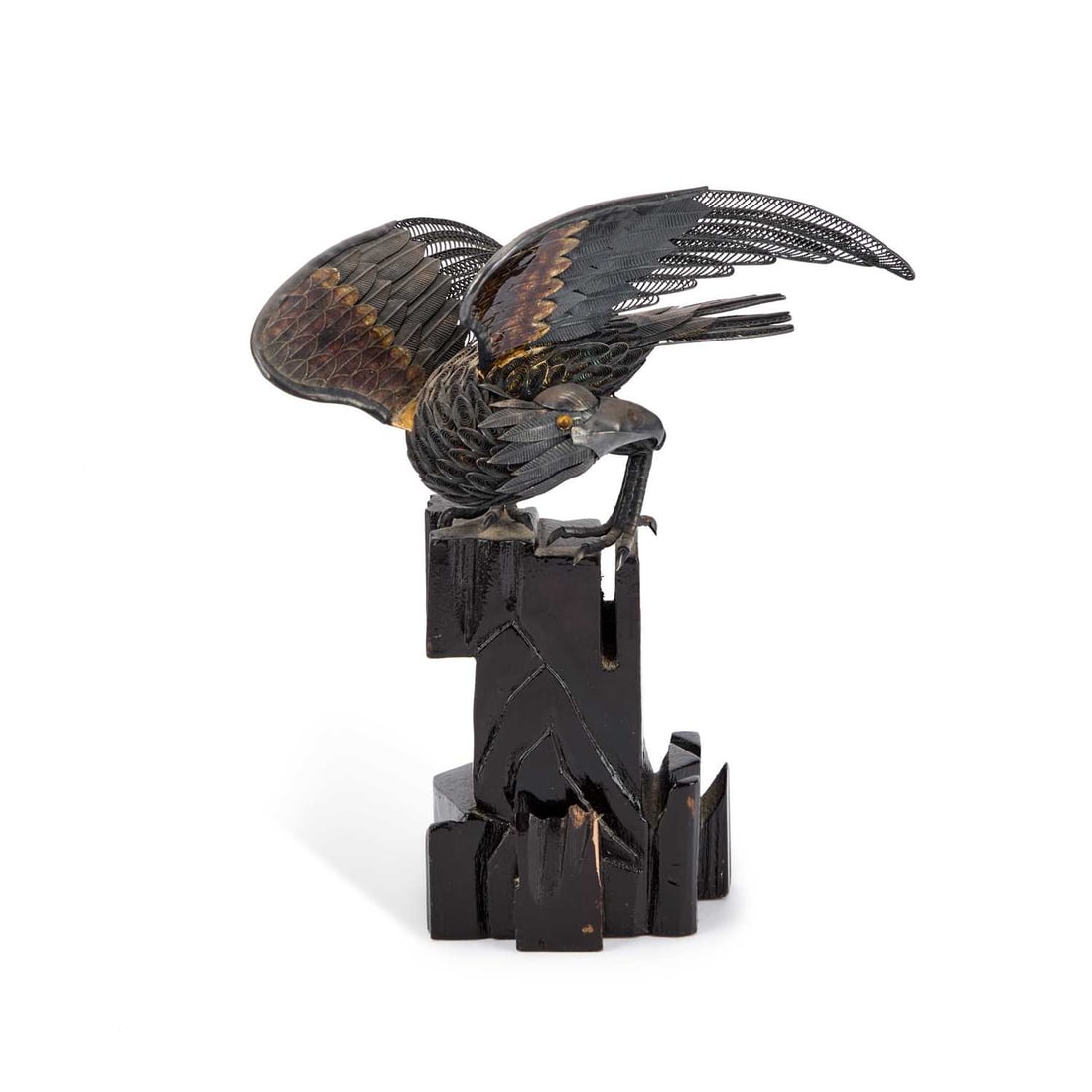 A Chinese Silver And Enamel Model Of An Eagle Auction