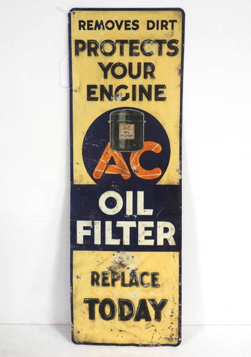 1935 A C Oil Filters Sign
