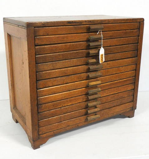 13 Drawer Railroad Map Cabinet