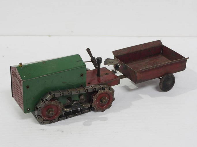 Structo Wind Up Dozer & Trailer