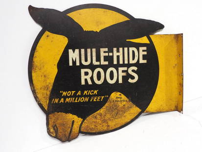 Tin Mule Hide Sign
