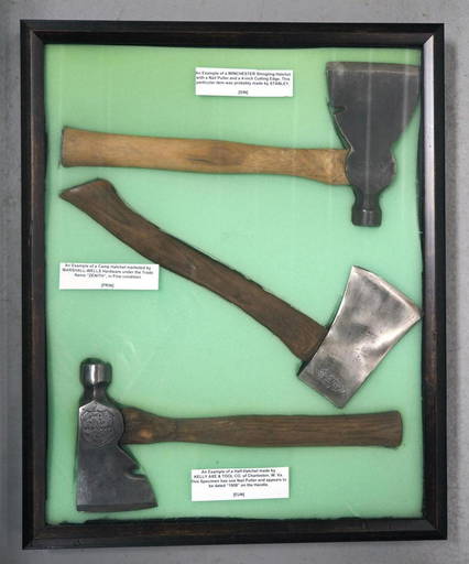 (3) Hatchets in display case (#2075) on Mar 10, 2022 | Chupp Auctions ...