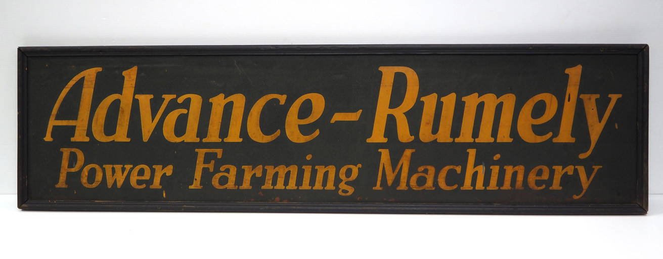 Advance Rumely Power Farming Machinery Sign