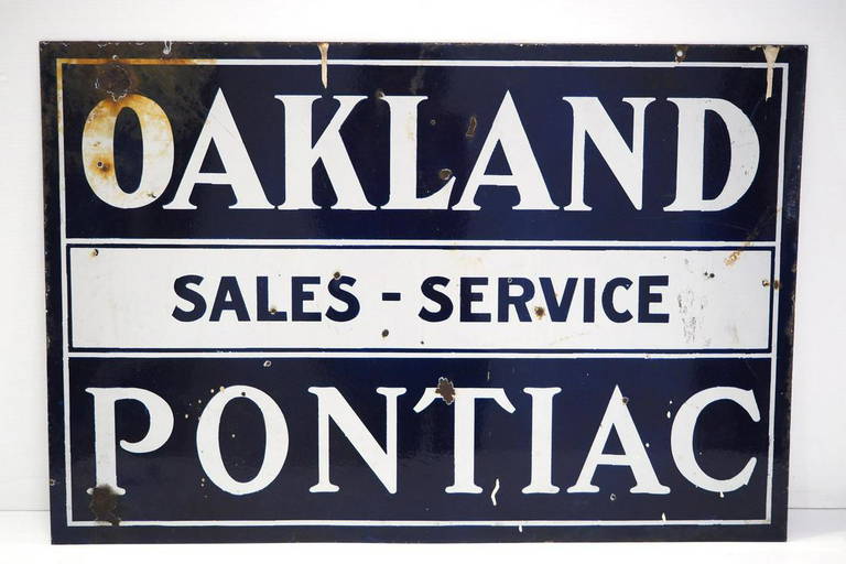 Oakland Pontiac Sales Service Sign