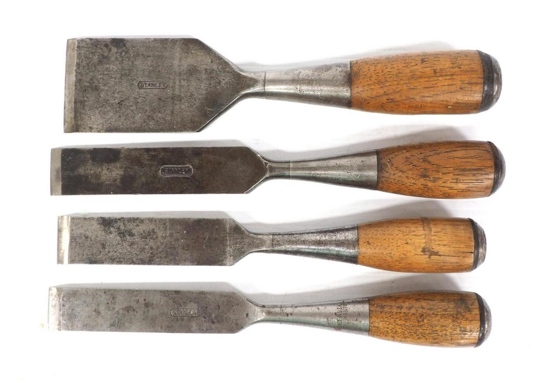 (4) Stanley No.45 Everlasting Cabinet Chisels