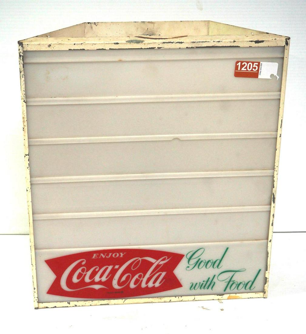 Coca Cola W/wave Logo Plastic Lighted Menu Sign