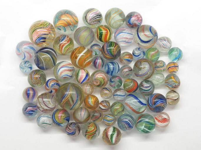 (55+) Swirl marbles (#0843) on Sep 09, 2022 | Chupp Auctions & Real ...