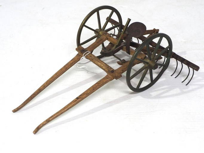 Salesman Sample Horse Drawn Dump Rake