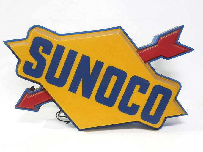 Plastic Lighted Sunoco Sign