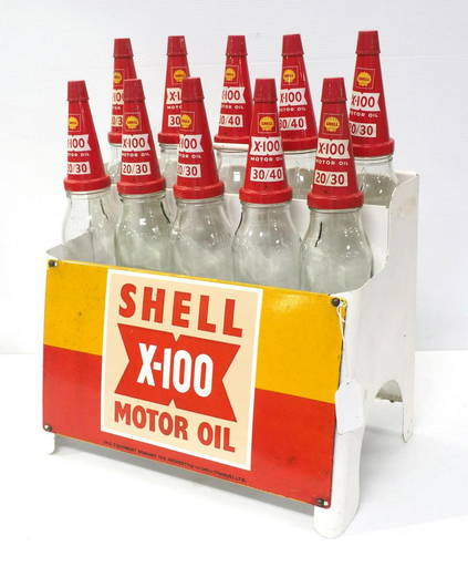 Shell X 100 Motor Oil Bottle Rack