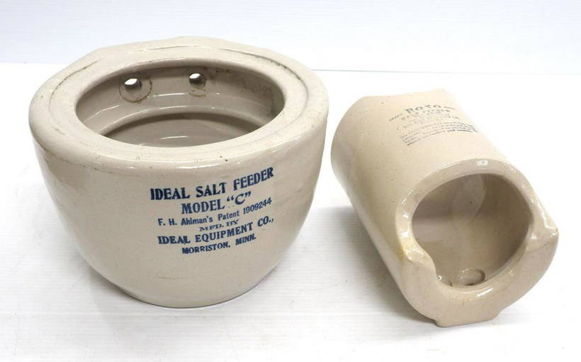 (2) Salt Feeder Crocks