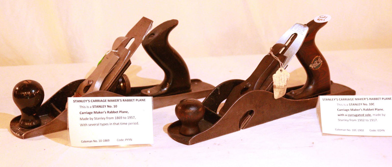 (2) Stanley Carriage Makers Rabbet Planes Auction