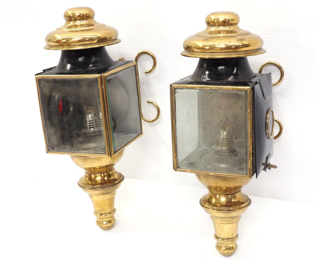 Pair Of Kerosene Carriage Lamps