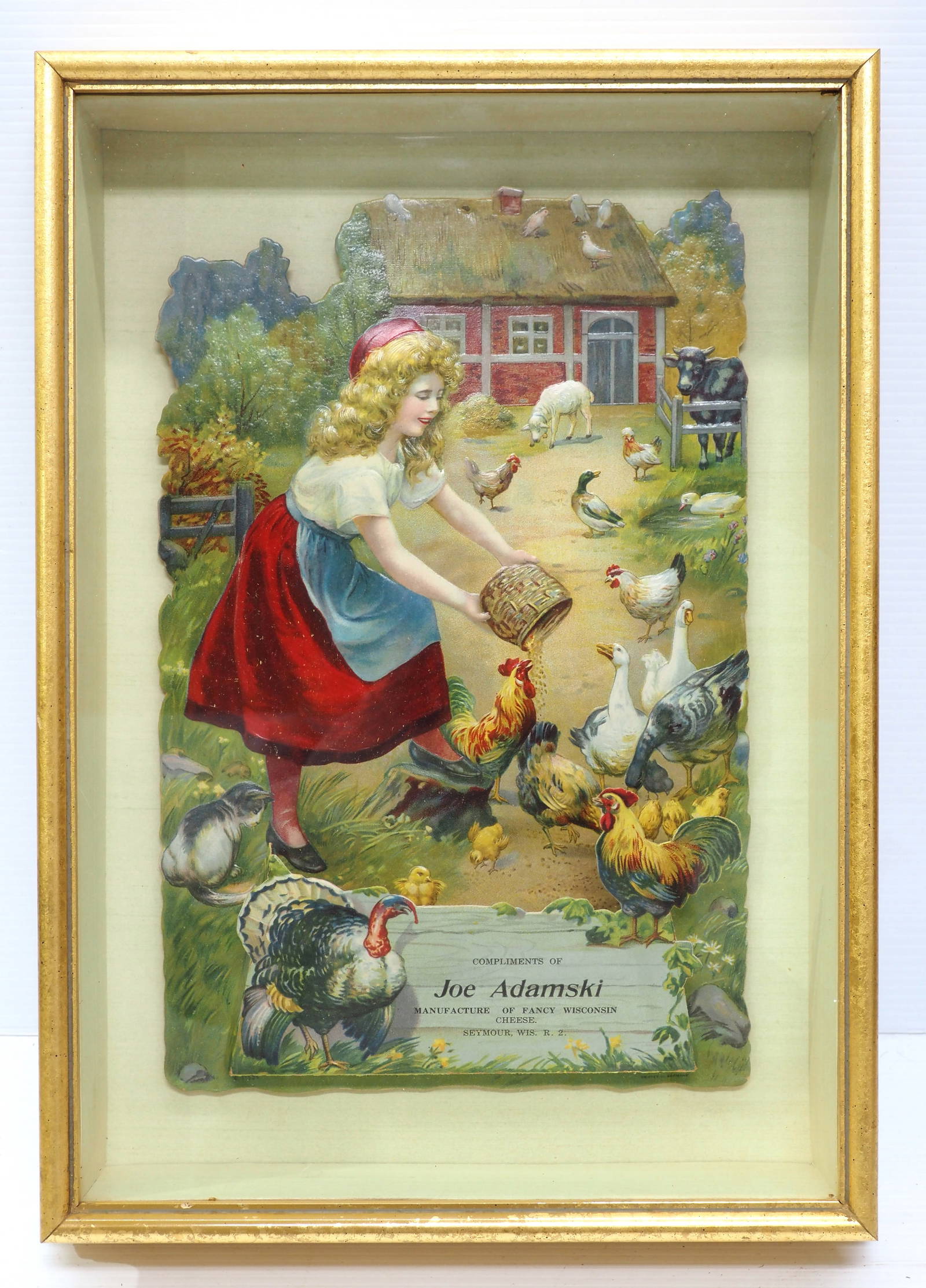 Framed Cardboard Joe Adamski Wall Pocket Auction