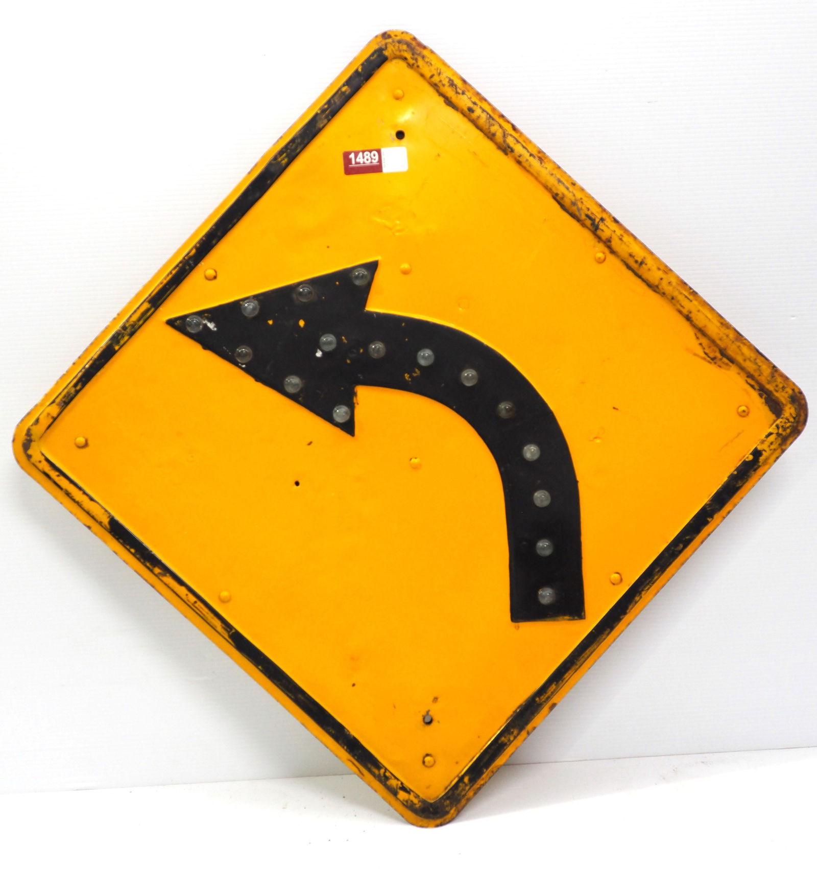 Curve Road Sign With Cat Eye Marbles Auction