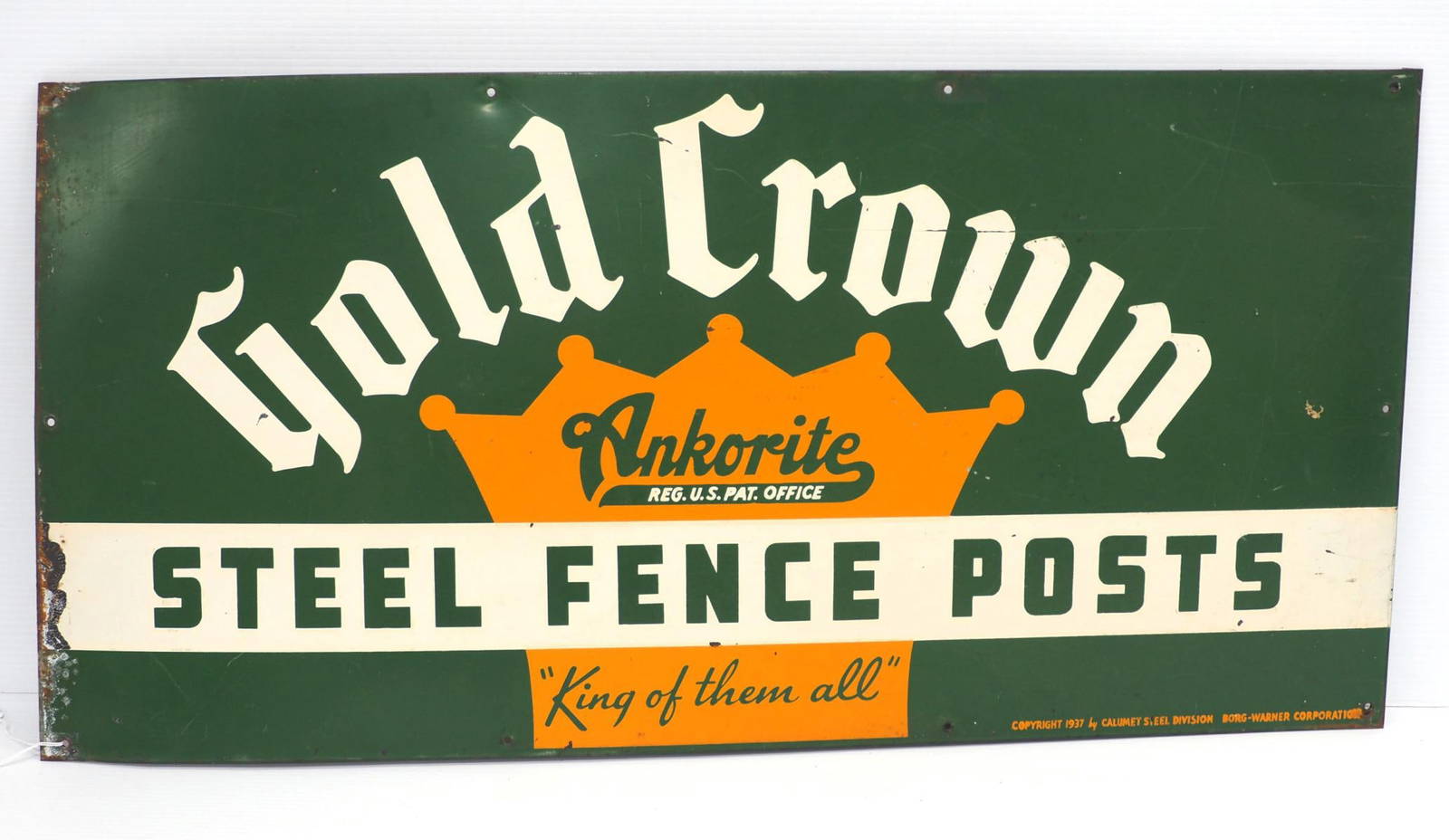 Gold Crown Steel Fence Posts Sign Auction