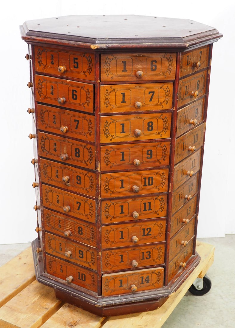 72 Drawer Wooden Rotating Bolt Bin