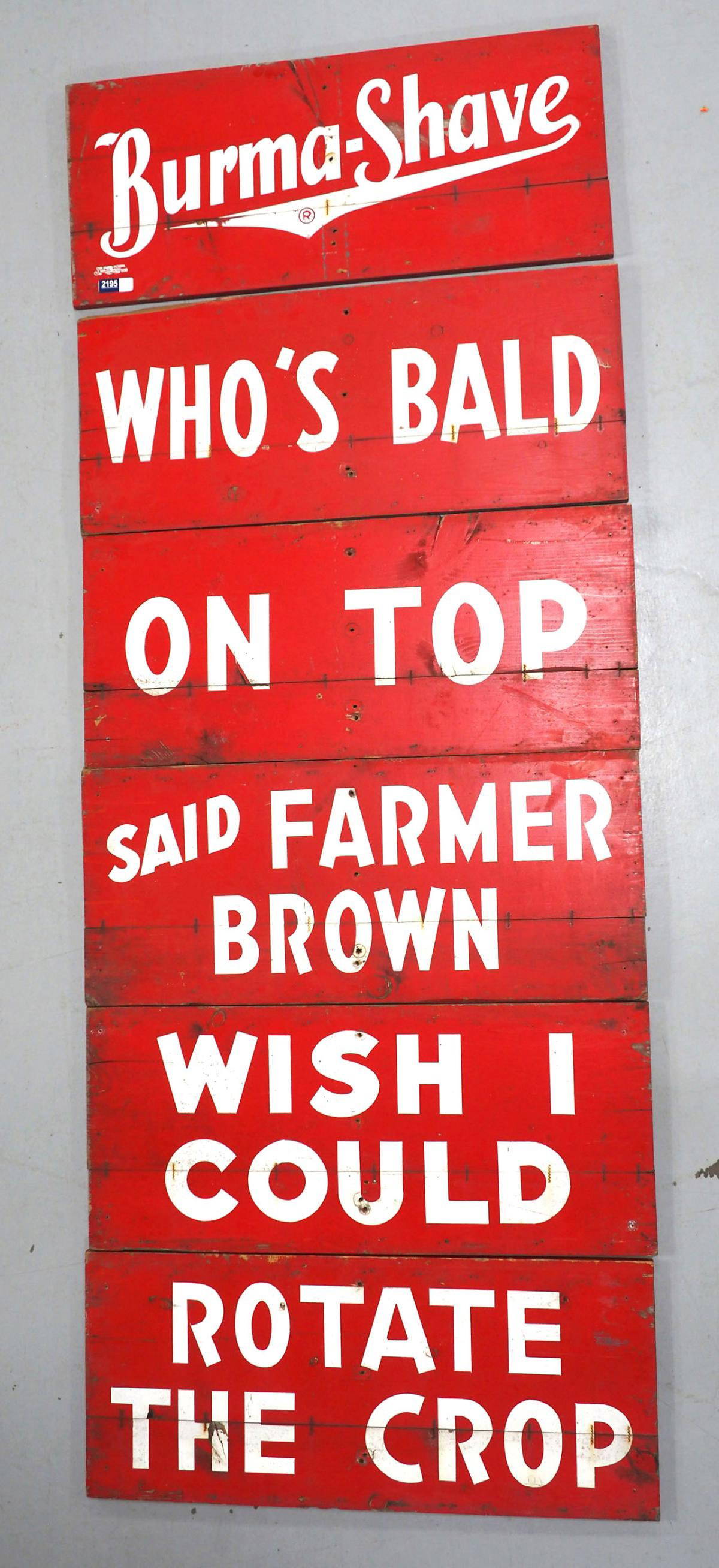 6-pc Wooden Burma Shave Road Sign Auction