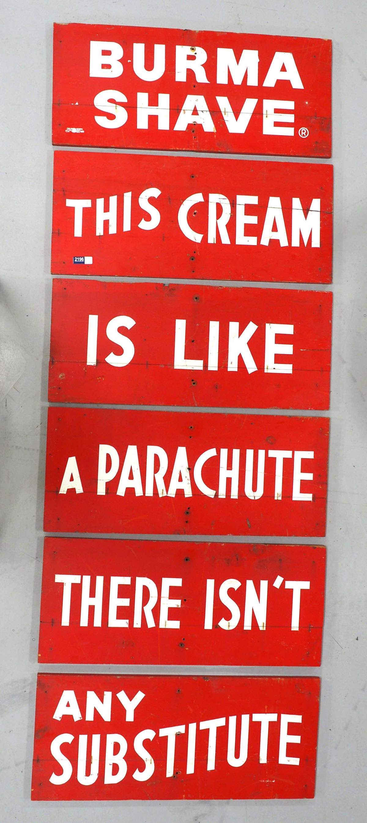 6-pc Wooden Burma Shave Road Sign Auction