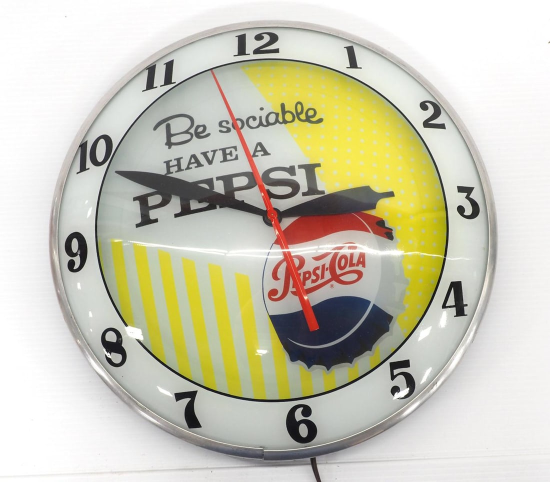 Double Bubble Lighted Pepsi Clock