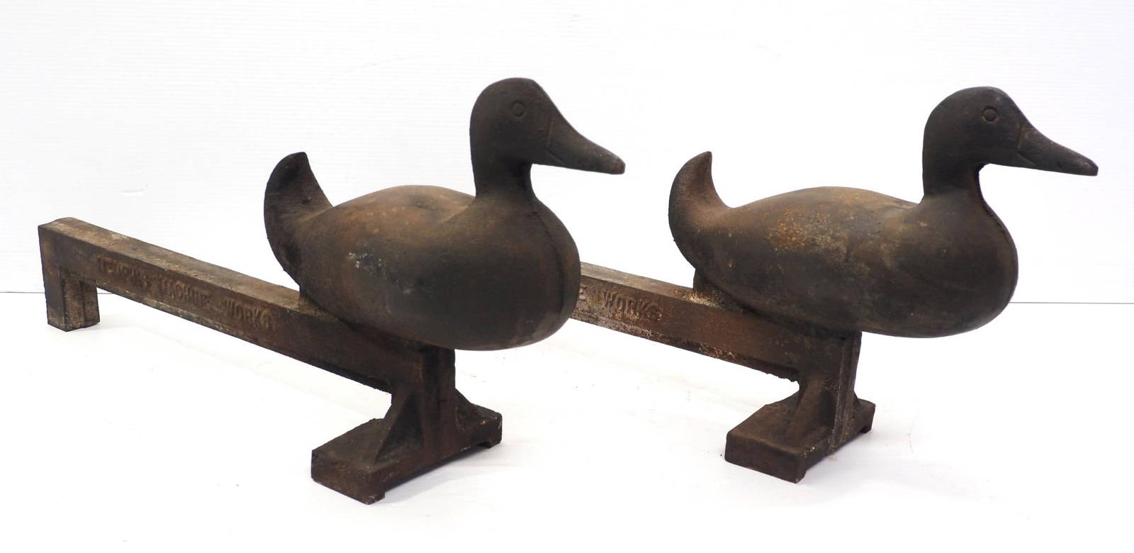 Pair Of Cast Iron Duck Andirons Auction