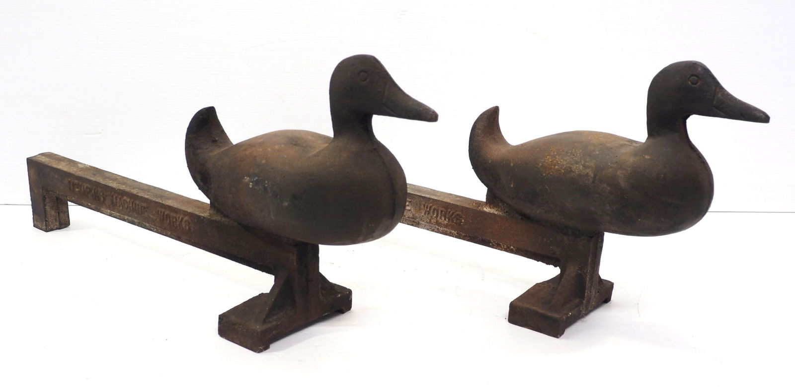 Pair Of Cast Iron Duck Andirons Auction