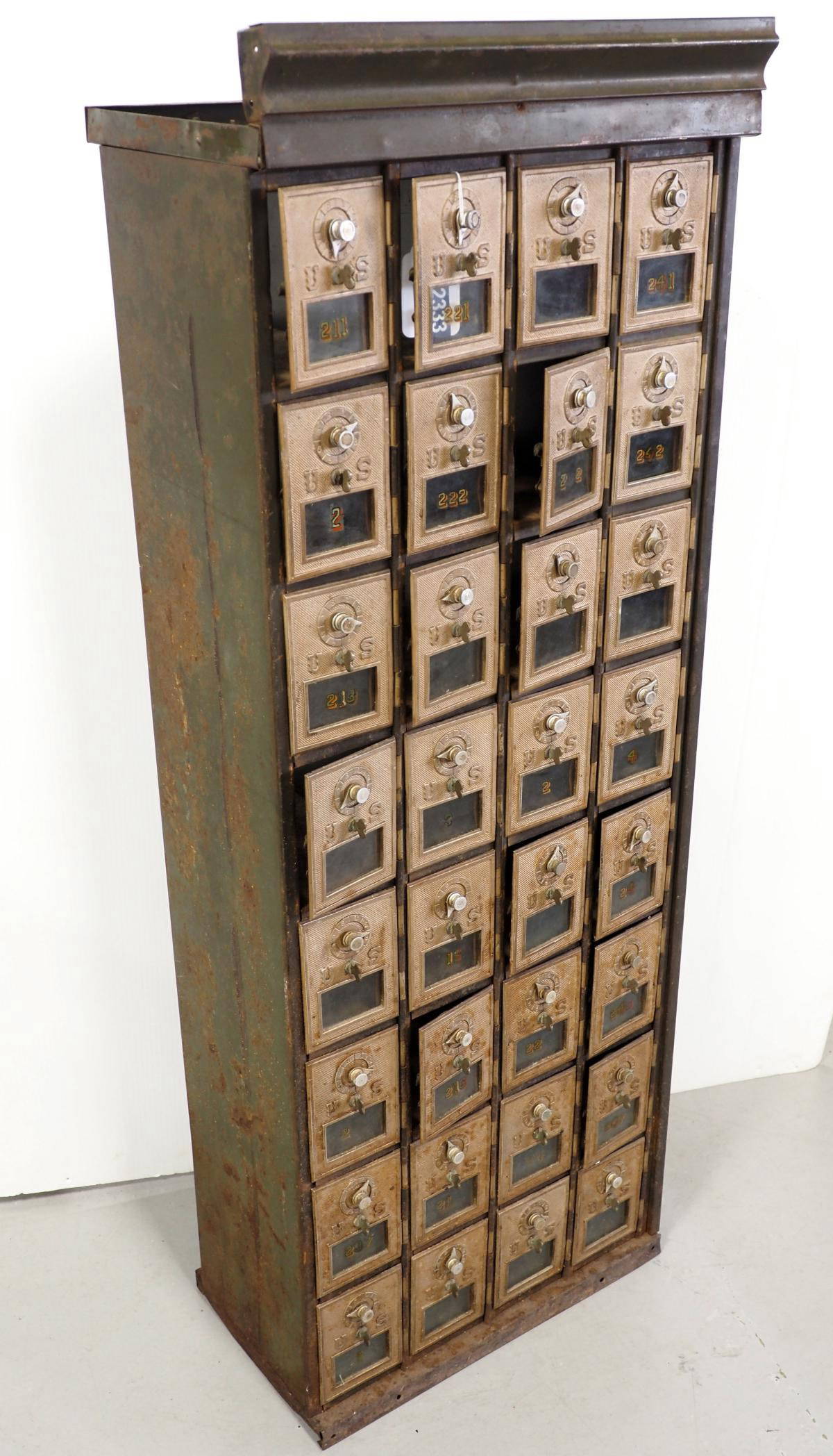 32-door Us Post Office Cubby With Keys Auction