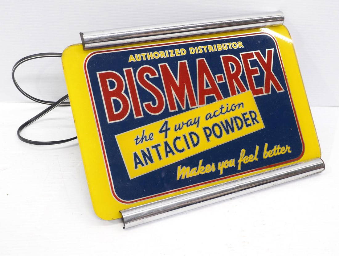 Bisma-rex Antacid Powder Lighted Sign Auction