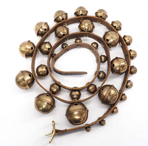 Leather Strap Of Graduated Sleigh Bells