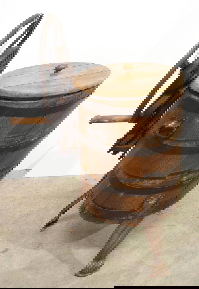 German Floor Model Churn With 3 Cast Iron Legs Auction