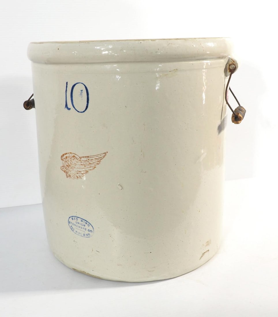 10 Gallon Red Wing Crock With Wire Handles