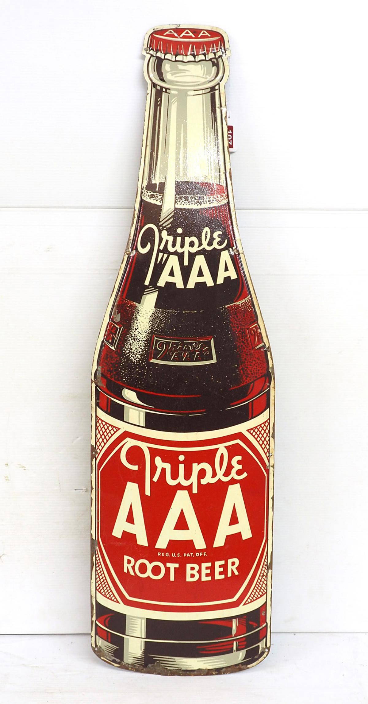 Die-cut Triple Aaa Root Beer Sign Auction