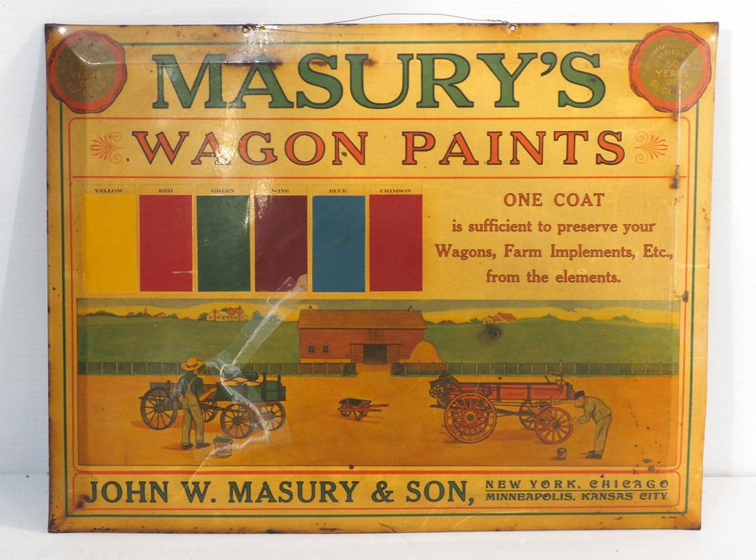 Masury's Wagon Paints Sign Auction