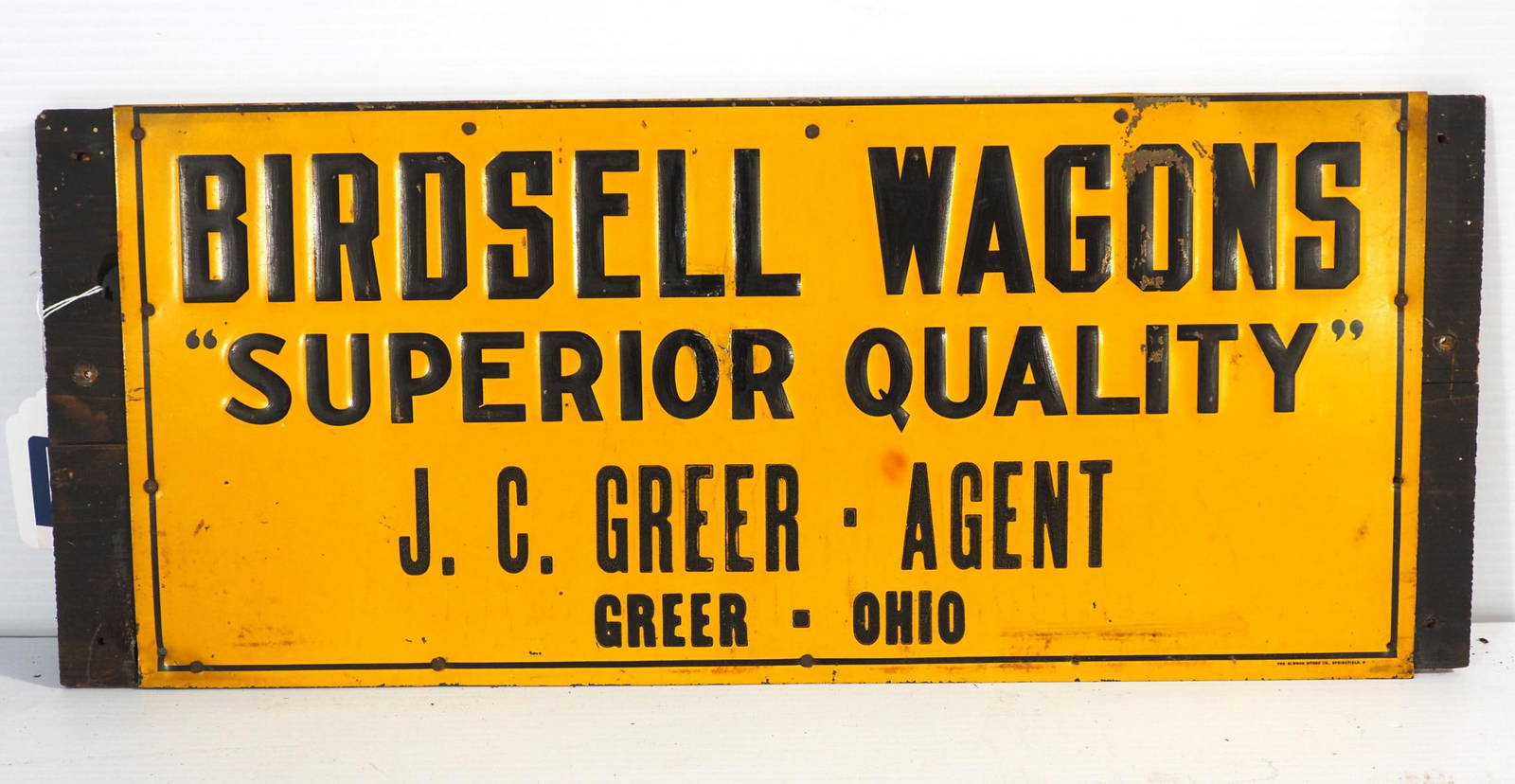 Birdsell Wagons Superior Quality Dealer Sign Auction