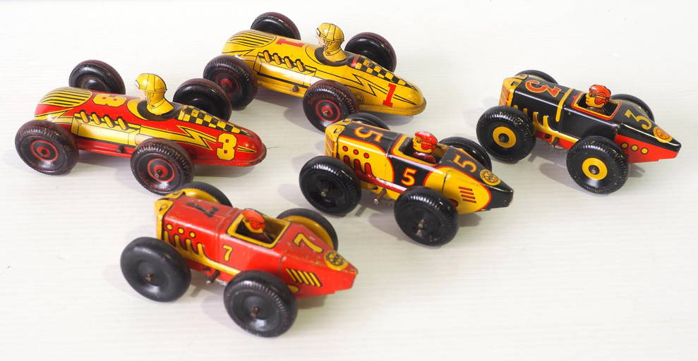 (5) Marx Wind Up Racers