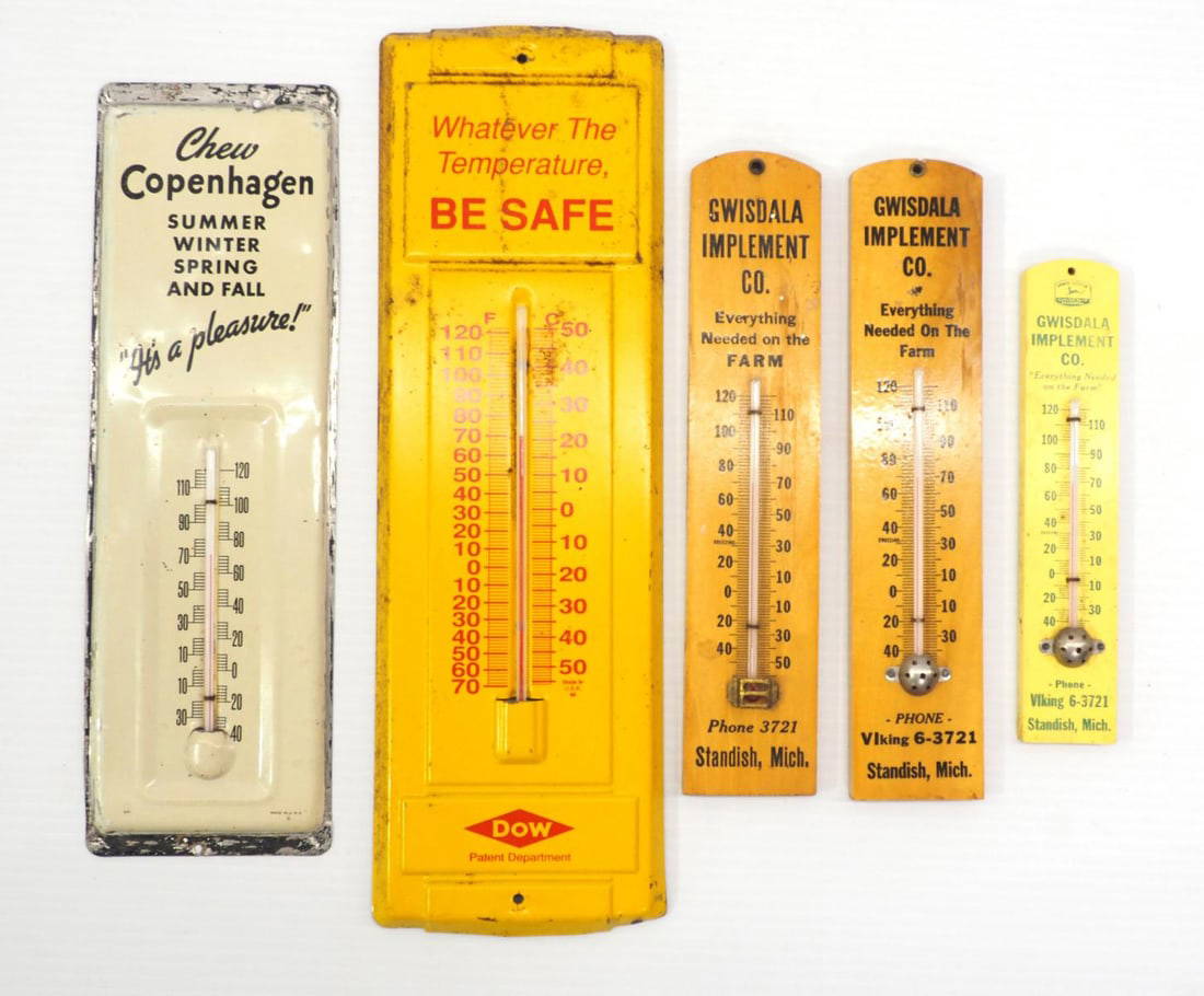 (5) Advertising Thermometers Auction