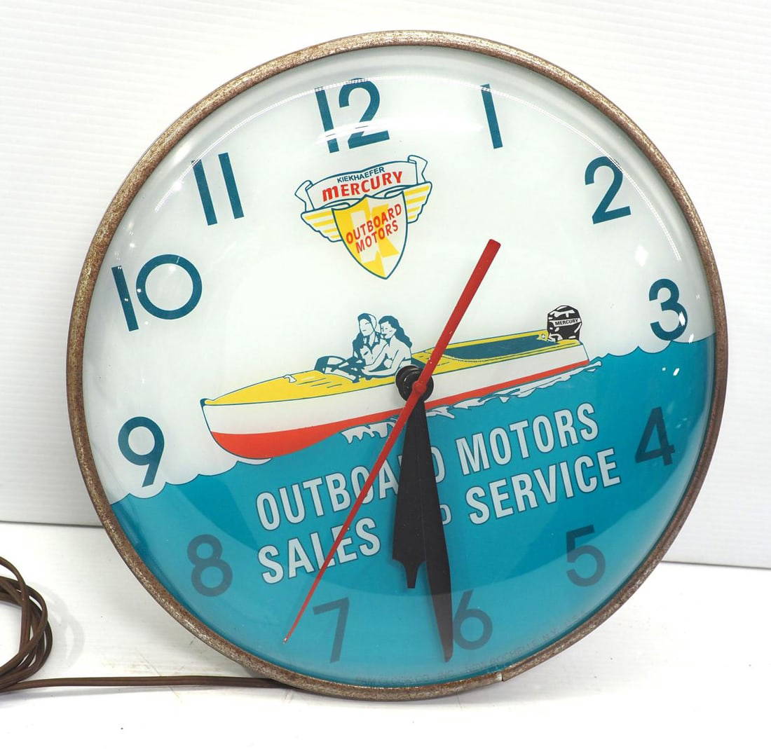 Mercury Outboard Motors Lighted Clock Auction