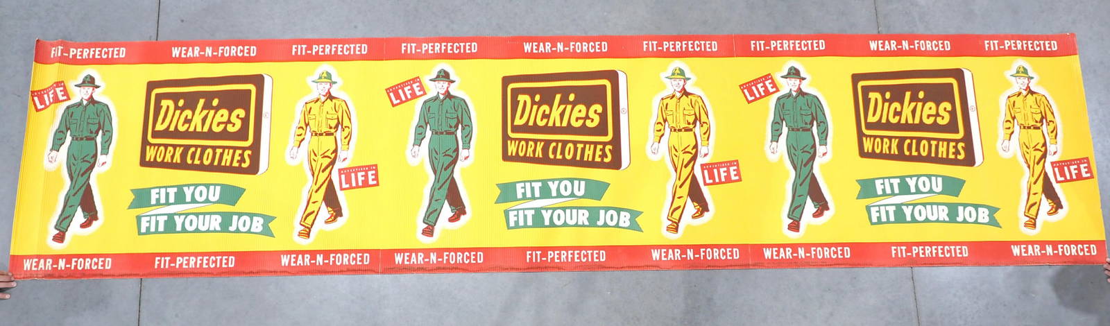 Cardboard Dickies Work Clothes Banner Auction
