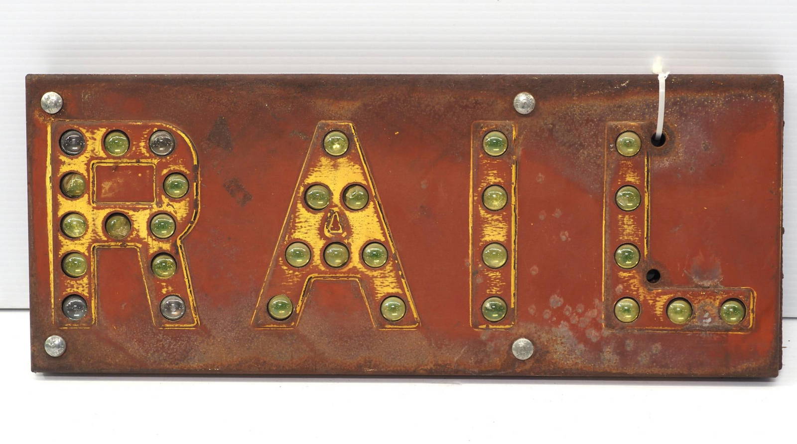 Rail Sign With Cat Eye Reflectors Auction