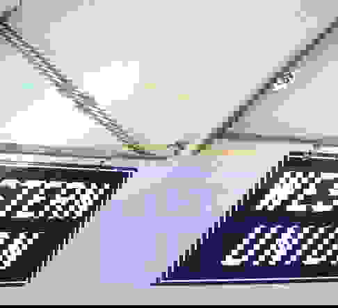 Western Union Sign With Hanger Auction